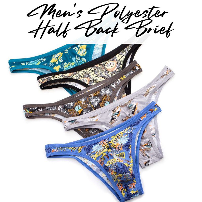 Men's Brief: Polyester Half Back Soft and Thin Brief Underwear (BP1195 ...
