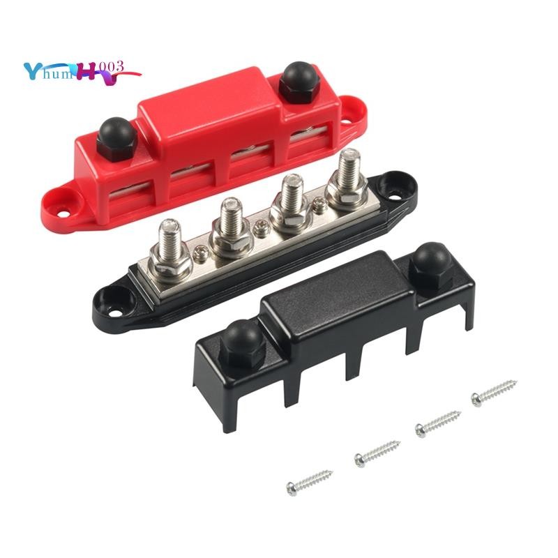 Bus Bar 12V 300A Power Distribution Block 4 X 3/8In Studs 12V Automotive Marine Battery Busbar ...