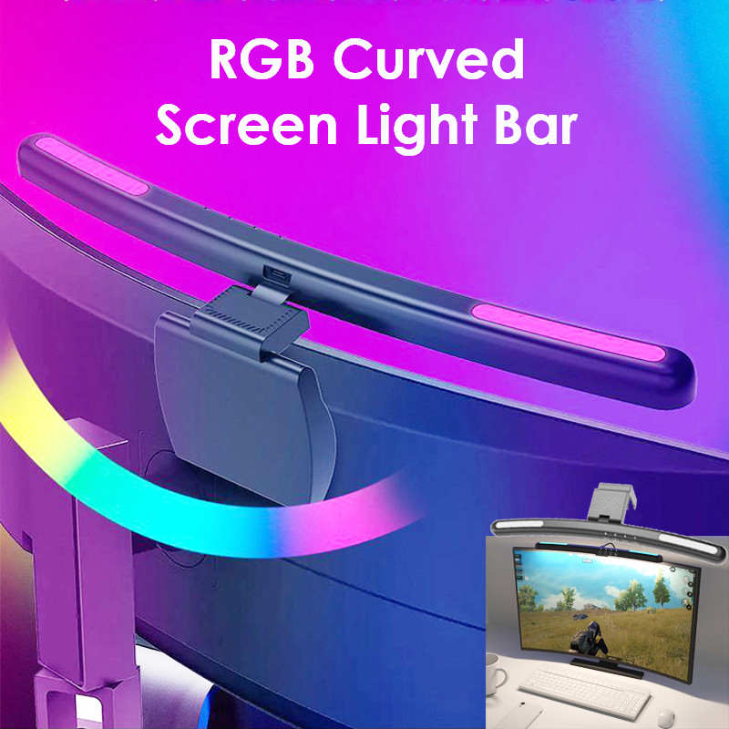 5 Colors LED Monitor Light Bar RGB Stepless Dimming Curve Screen ...