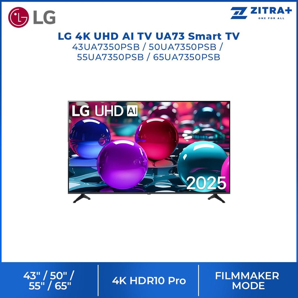 [2025 New Model] LG 50"/55"/65"/75" 4K UHD AI TV UA73 Smart TV ...