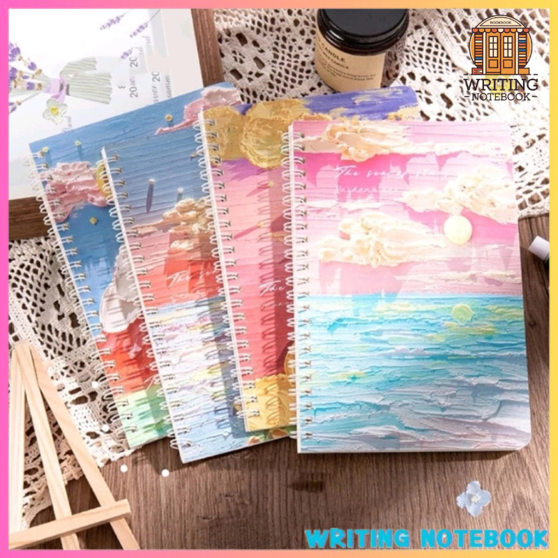 Set buku nota 10 pcs A5 Lukisan Minyak buku nota gubahan lingkaran Buku ...