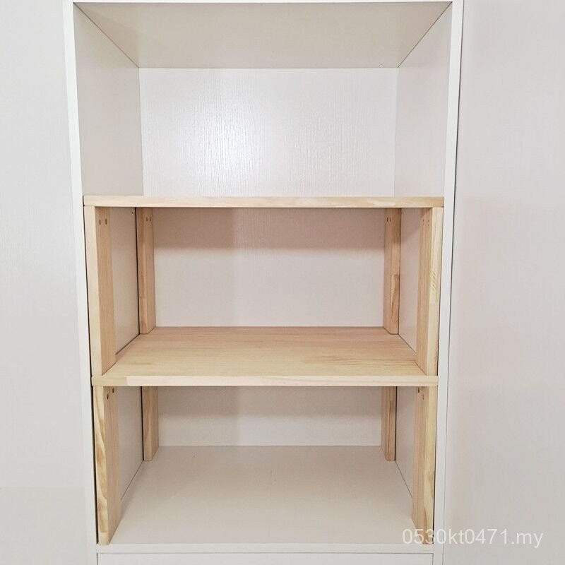 Compartment Layered Wardrobe Perforation-Free Bookshelf Cabinet Shelf ...