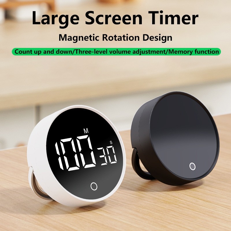 Magnetic Digital Timer Kitchen Cooking Study Pomodoro LED Display Clock ...