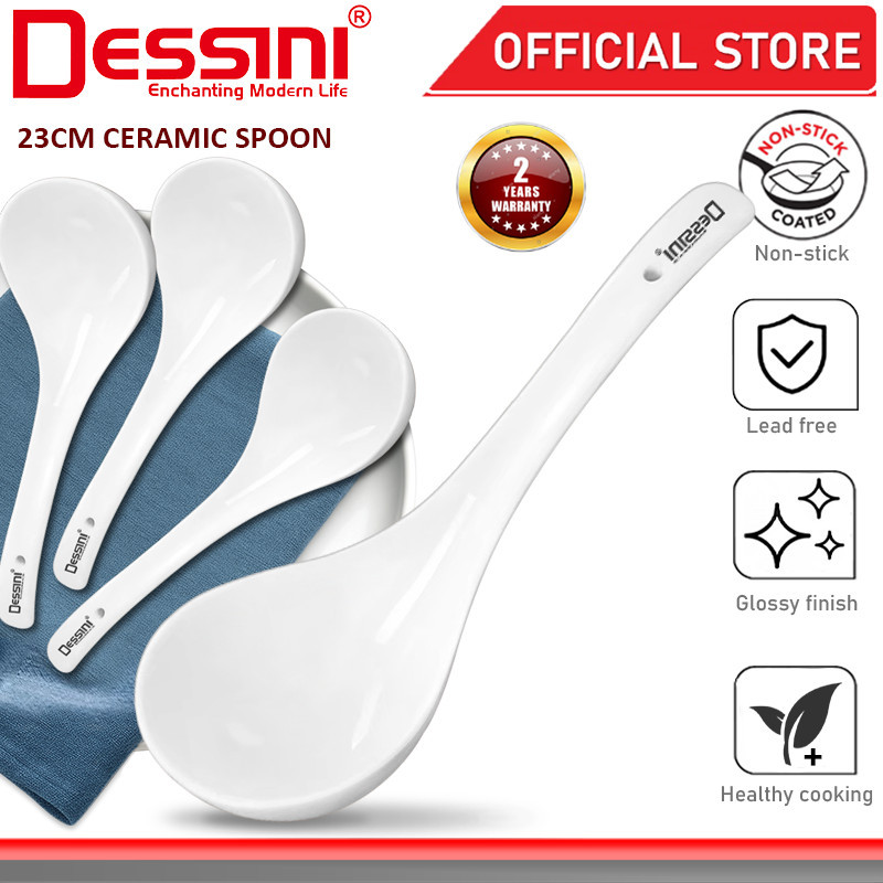 DESSINI ITALY Ceramic Serving Ladle Soup Spoon Tablespoon Cutlery ...
