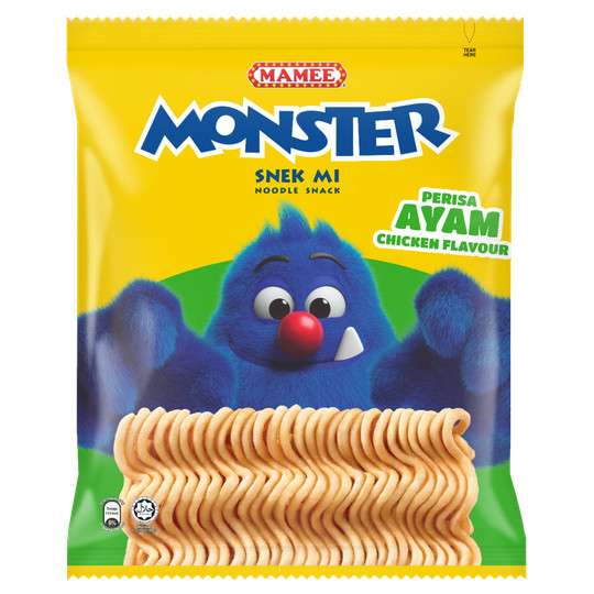 MAMEE Monster Chicken BBQ Spicy Black Pepper Flavour Noodle Snack 25G X ...