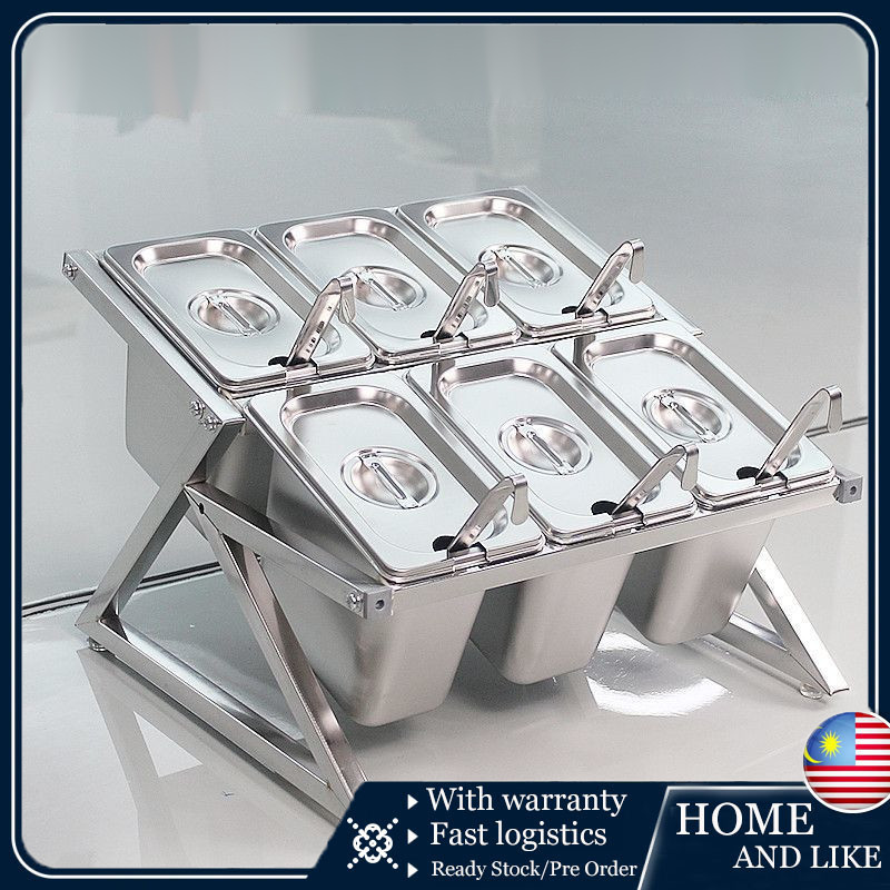 Stainless Steel Square Condiment Box Set Commercial Use Sauce Seasoning ...