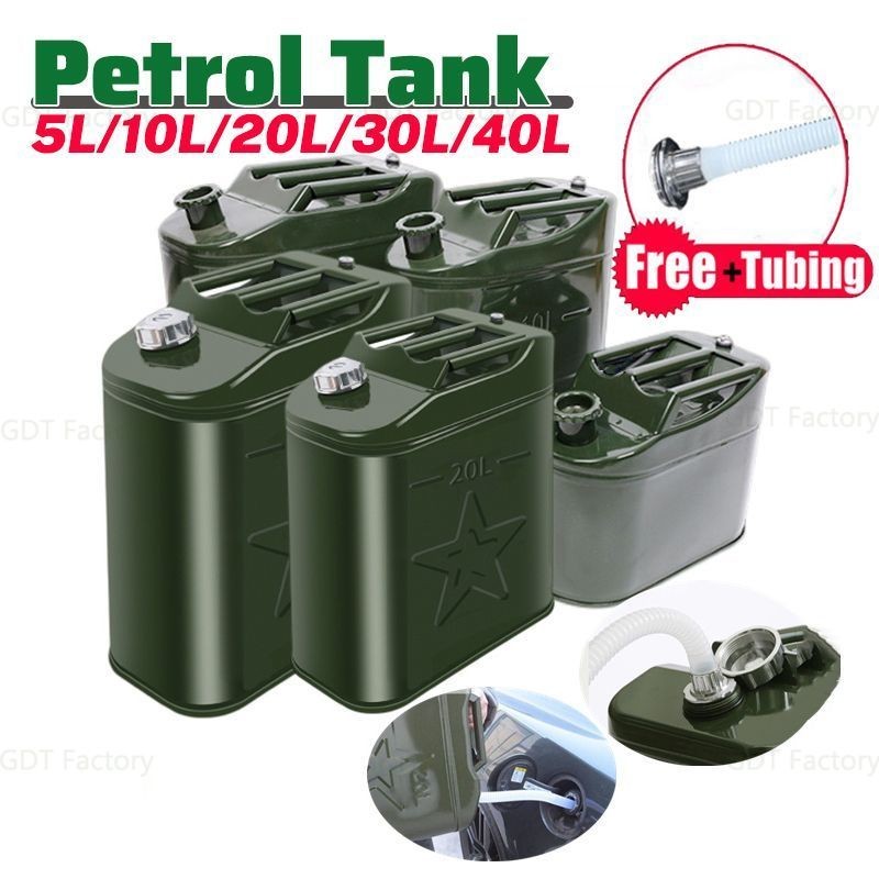 Oil Drum Jerry Can 5L/10L/20L/30L/40L Gasoline Oil Container Spare Fuel Tank Steel Petrol Tank油箱 ...