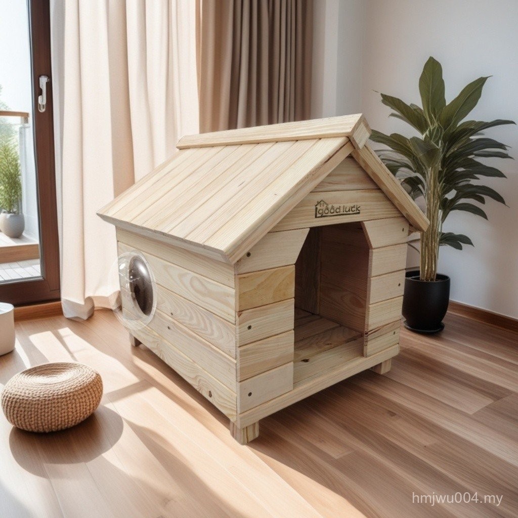 Solid Wood Dog House Cat House Indoor Outdoor Waterproof Four Seasons ...