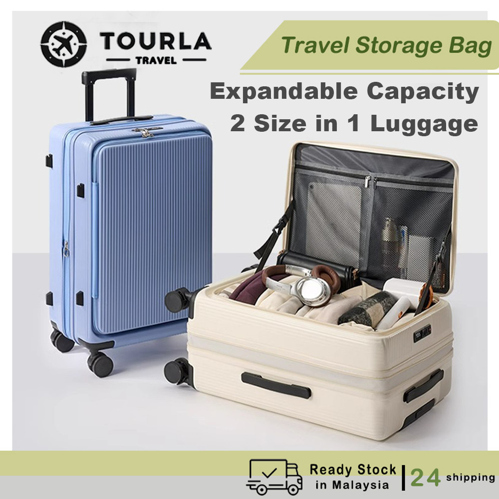 20/22/24/26 Inch Expandable Luggage Front Open Large Capacity Deep ...