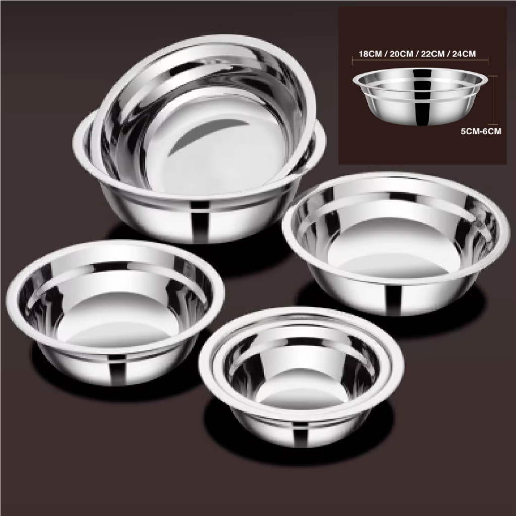 14/16/18/20/22/24CM Stainless Steel Round Plates Round Dinner Plates ...