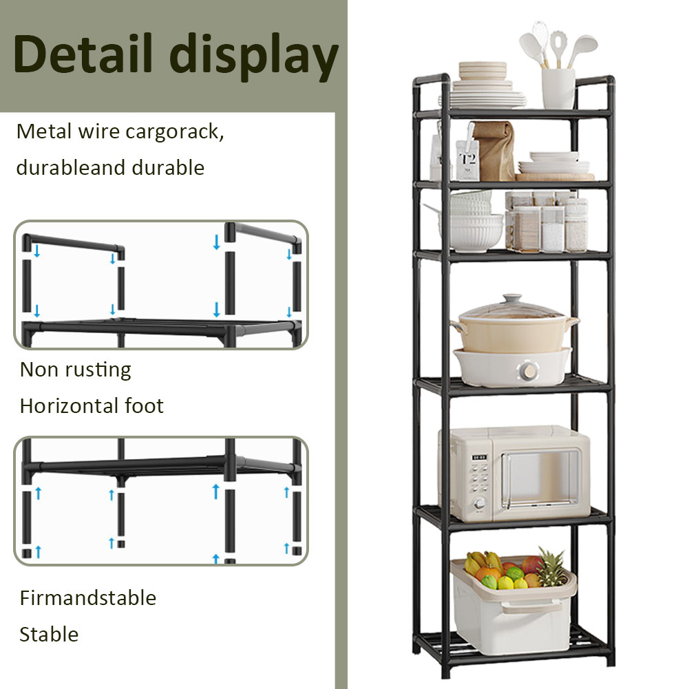 [Ddouble.my] 6 Tier Metal Storage Shelf Multi-Function Utility Shelf ...
