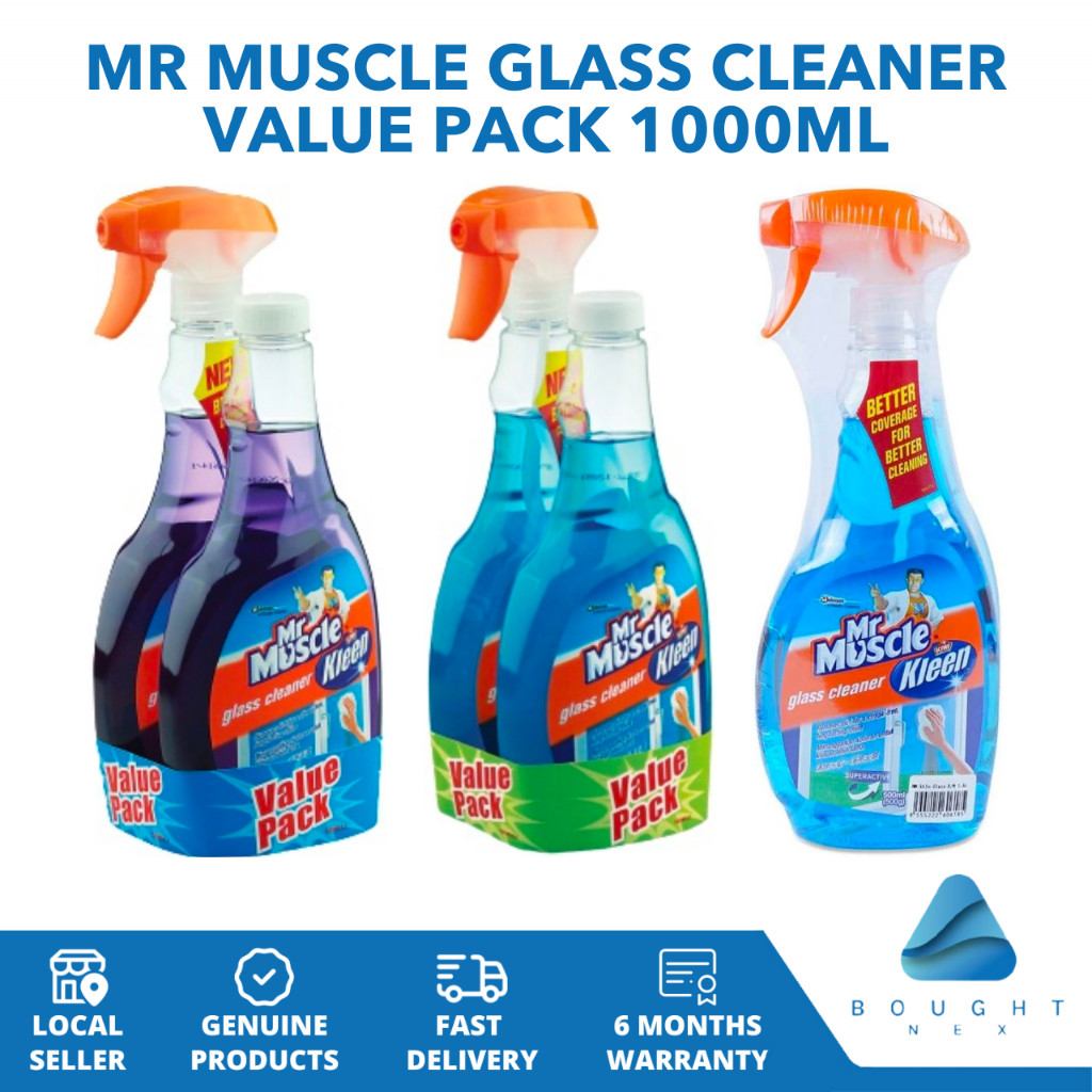Mr Muscle Glass Cleaner Value Pack Multi Surface Cleaner Super Active ...