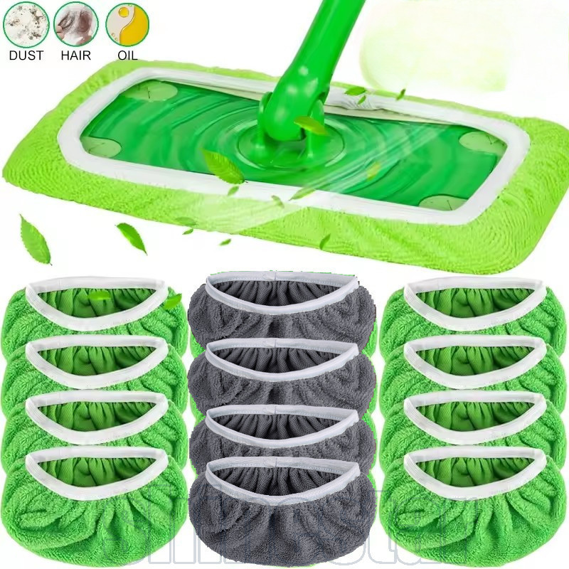4Pcs Replaceable Flat Mop Rag - Mop Cloth Cover - Thickened Shoes Cover ...