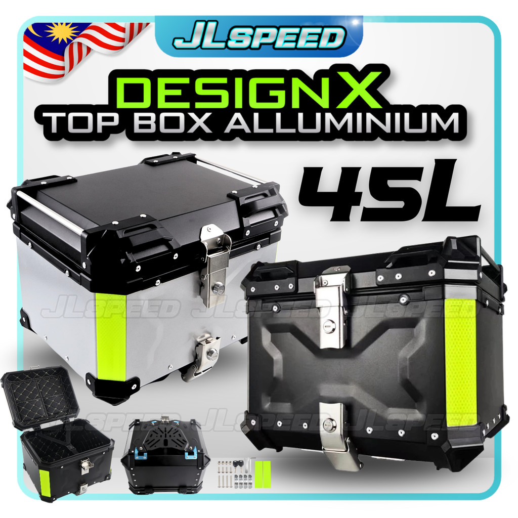 Top Box Aluminium 45L Motor Kotak Belakang Waterproof X Design Free ...