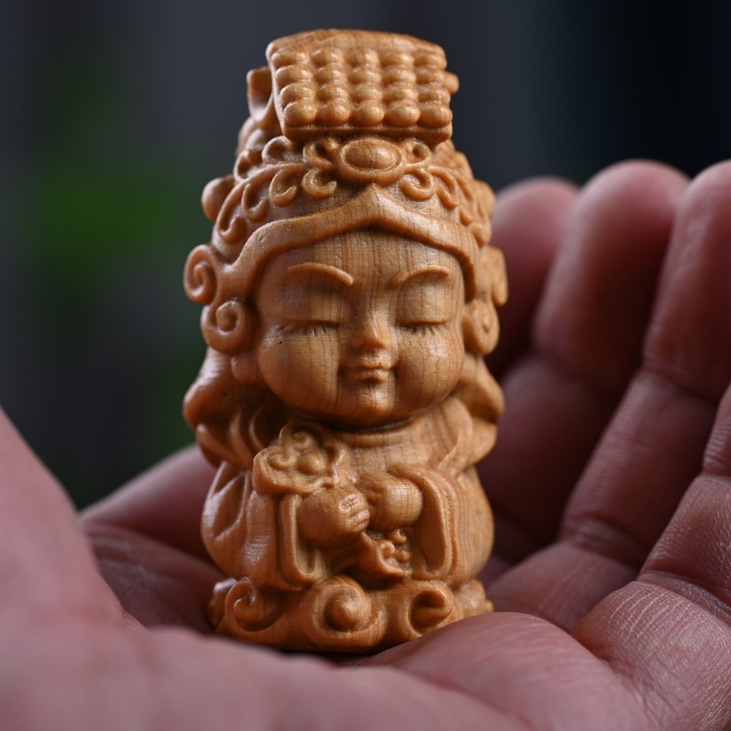 Cartoon Cartoon Mazu Empress Yabo Wood Carving Home Household Car ...