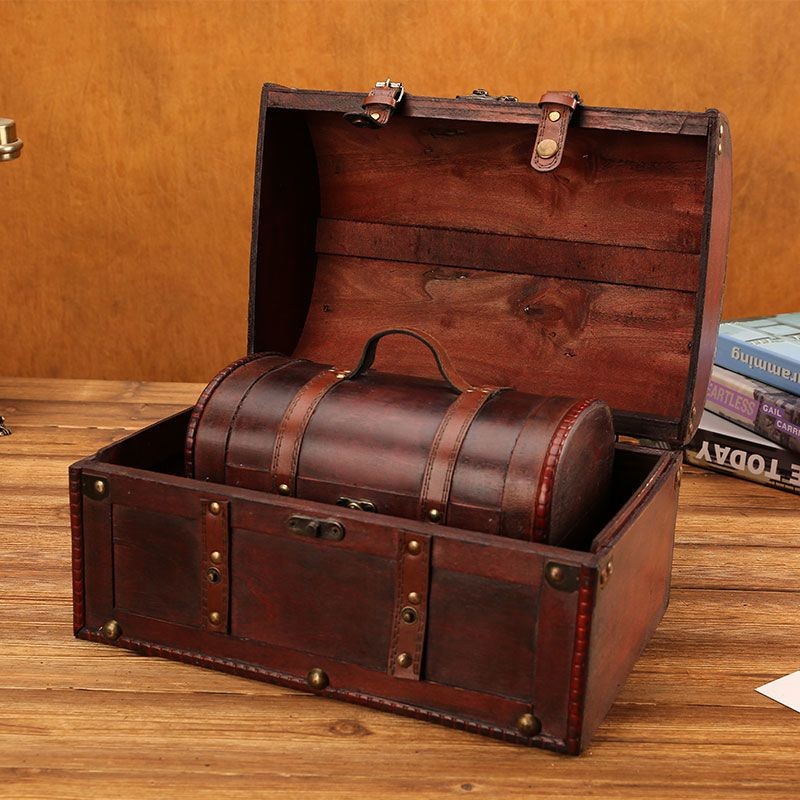 European Style Portable Retro Box Old-fashioned Mahogany Box Retro ...