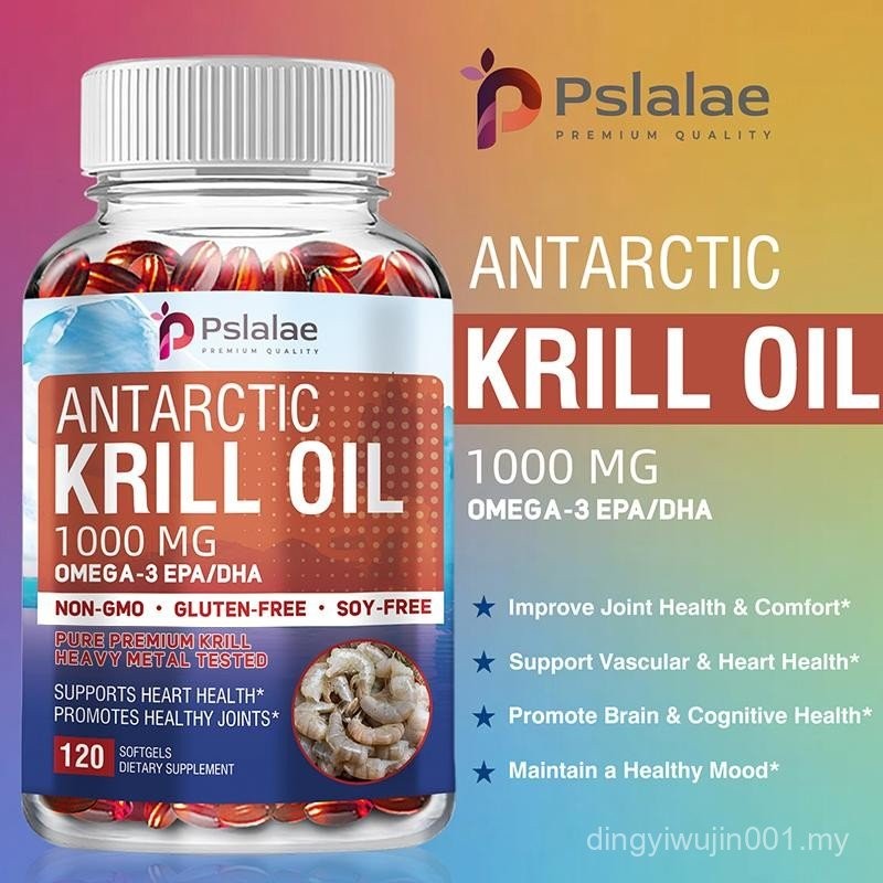 Minyak Krill Antartika, Pslalae, 1000MG, Mengandungi OMEGA-3 EPA / DHA ...