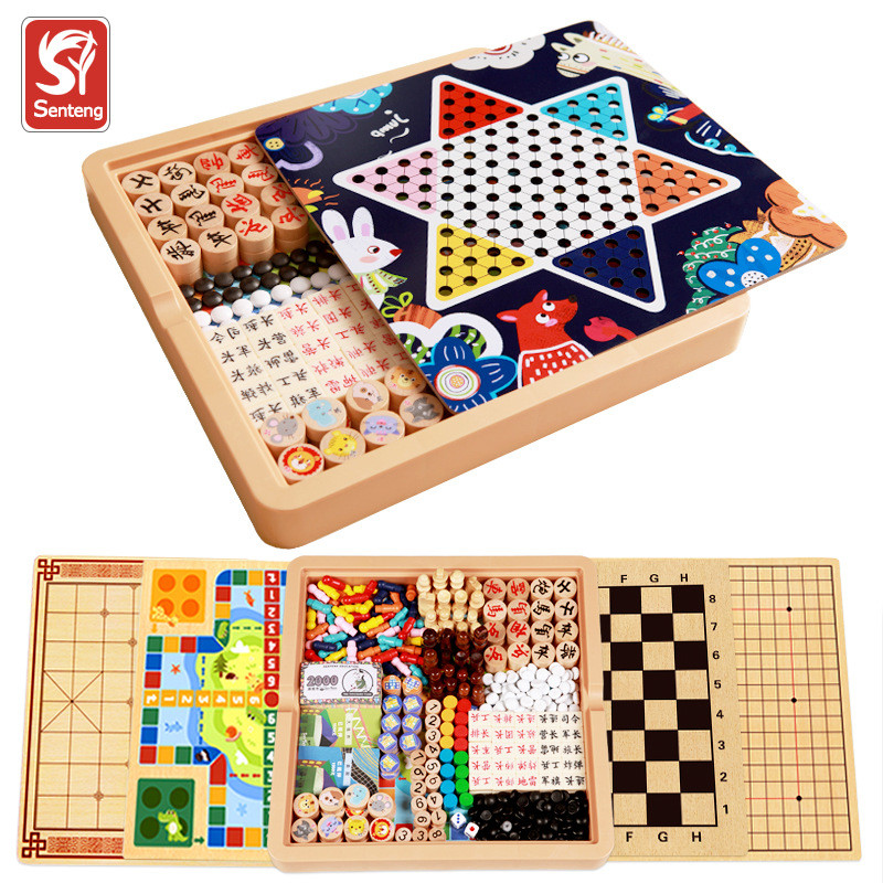 Sg All-in-One Checkers Flying Chess Gobang Beast Chess Game ...