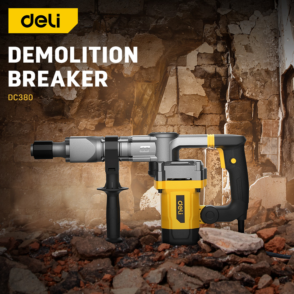 DELI Corded Demolition Breaker (1250W / 35mm / 3900bpm / SDS Hex) DC380 ...