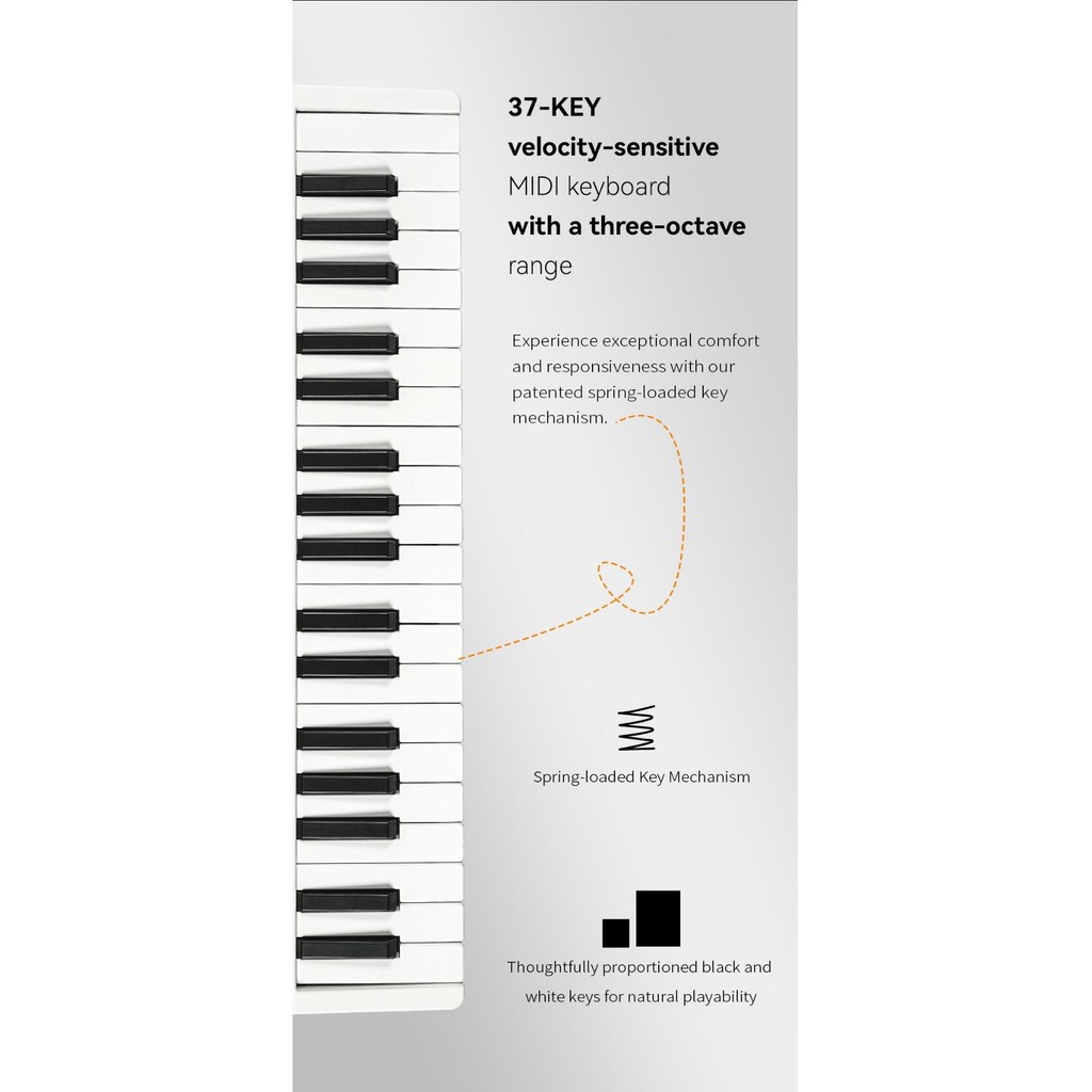 M-VAVE SMK-37 PRO Keyboard 37 Key 3.5mm MIDI 16 RGB Drum Padswith Sound ...