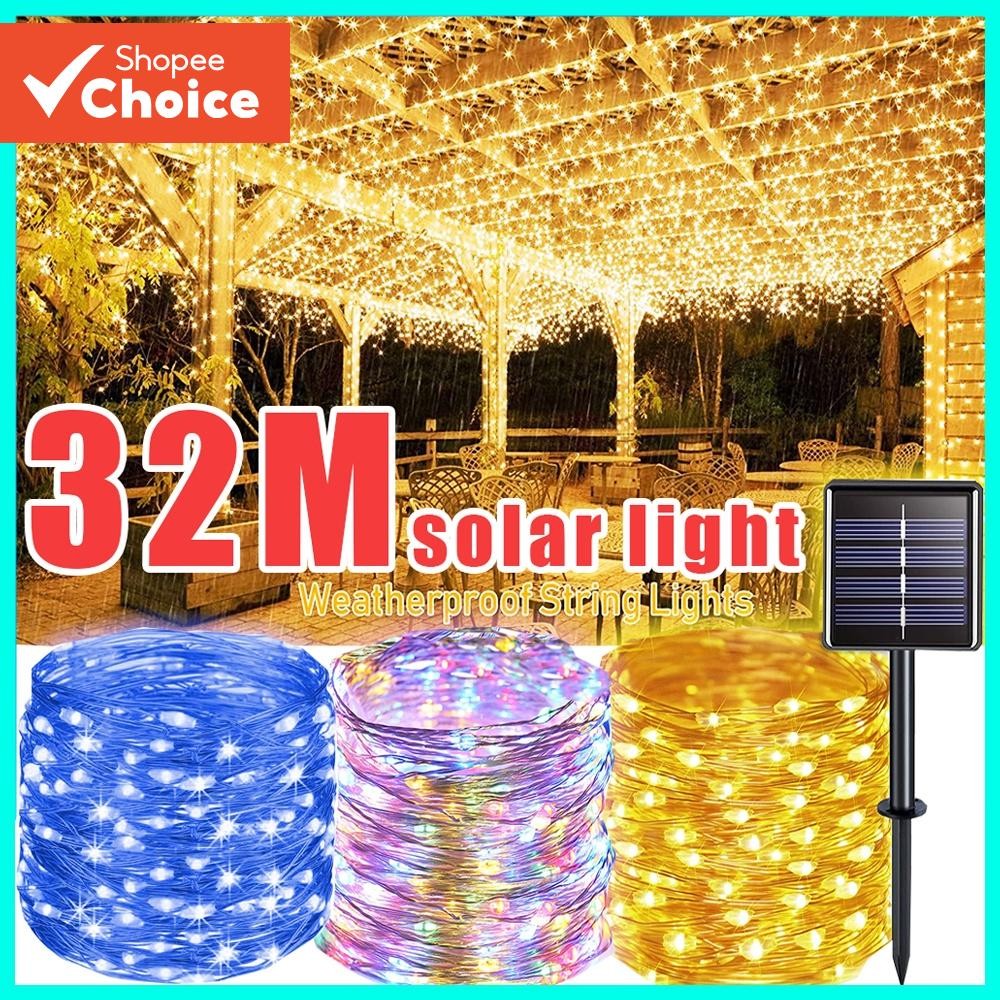 102M/52M/42M/32M/22M/12M/7M lampu Raya Solar LED Fairy String Lights ...