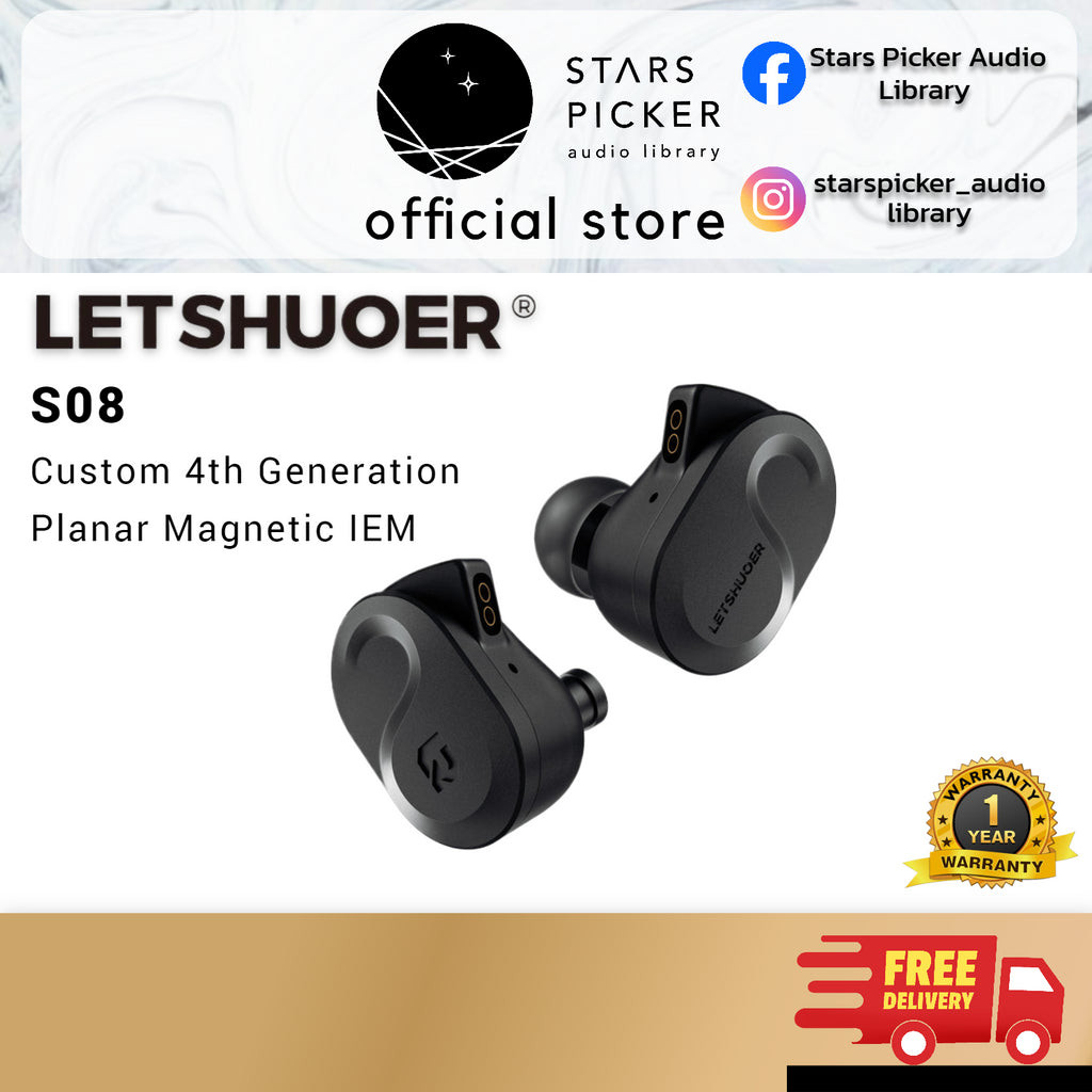 Letshuoer S08 Dual-coil Custom 13mm Planar Magnetic Driver IEM Earphone ...
