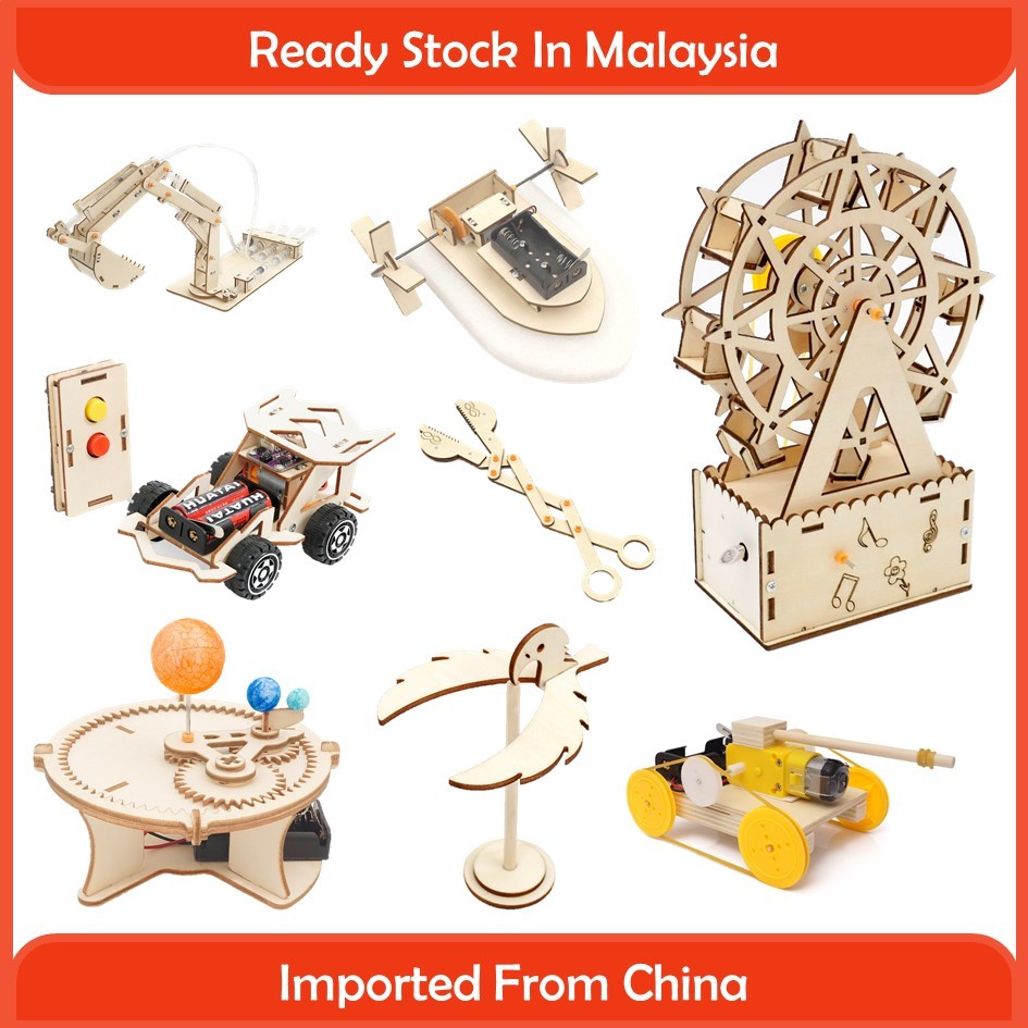 Science STEM RBT DIY Robotics Set Assemble Wooden Kit Experiment ...