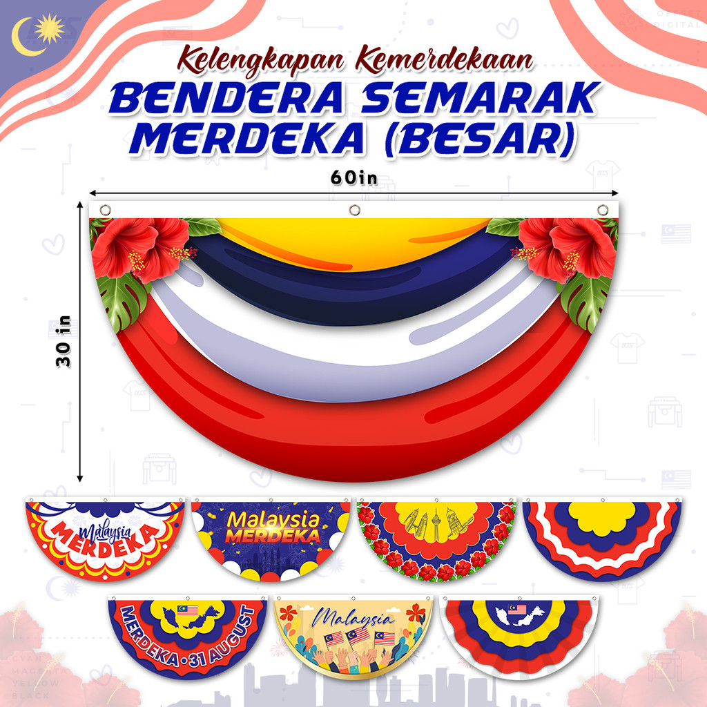 🌺1 DAY SHIP🌺 BENDERA SEMARAK MERDEKA (BESAR) / HIASAN PATRIOTIK ...