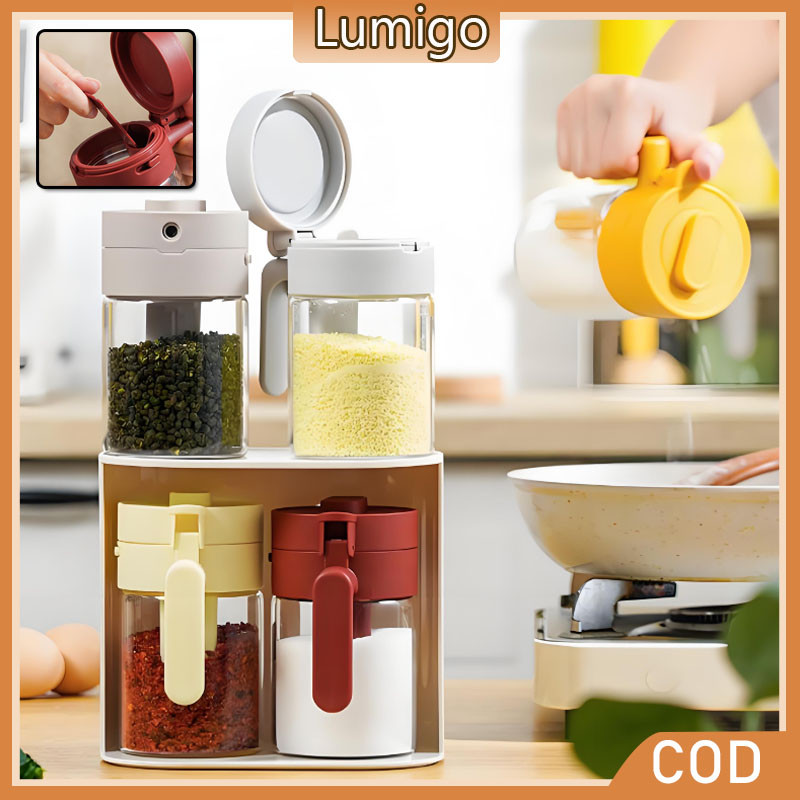 300ML Multifunctional 2 in 1 Seasoning Jar Shaker Seasoning Box Spice ...