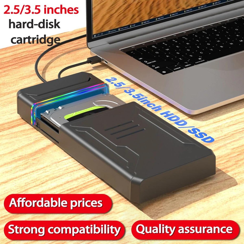 [D49] 2.5 HDD SSD Case USB3.0/Type C External Storage HDD Enclosure ...