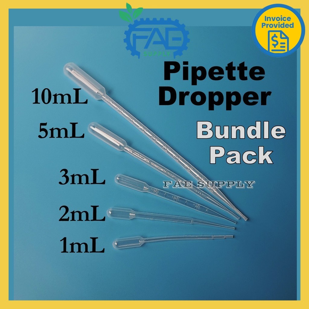 Pasteur Pipette Dropper Bundle Plastic transfer liquid Disposable ...
