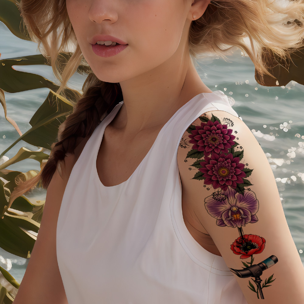 Waterproof long-lasting body stickers Anchor Tattoo New School ...