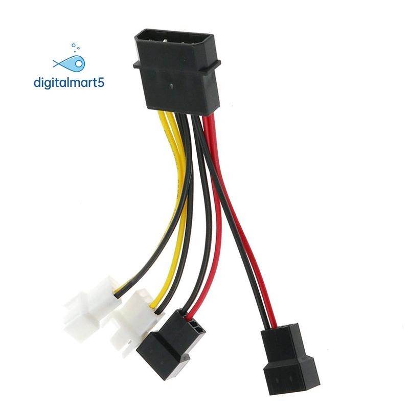 1Pcs 4-Pin Molex to 3-Pin Fan Power Cable Adapter Connector Computer ...