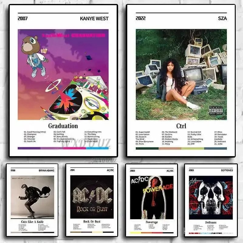 Canvas Painting Poster Wall Art Pop Rap Music Album Cover Graduation ...
