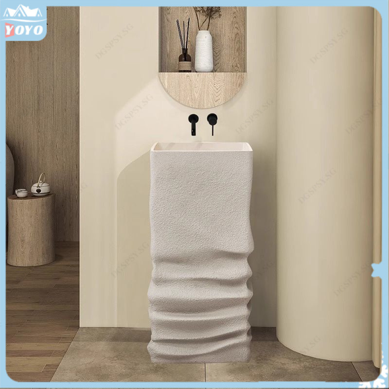 Pedestal basin hand wash basin floor-standing one-piece art sink ...