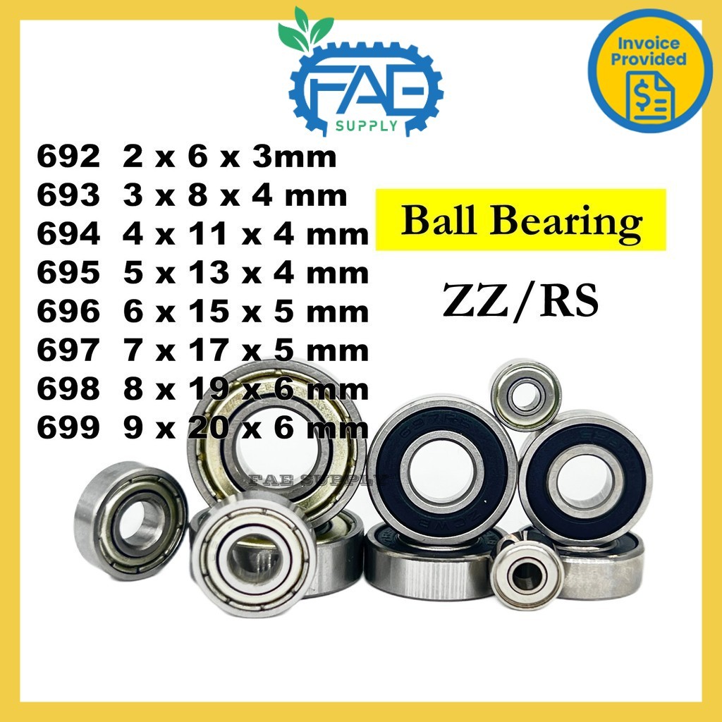 Ball Bearing 692 693 694 695 696 697 698 699 zz RS 2RS | Shopee Malaysia