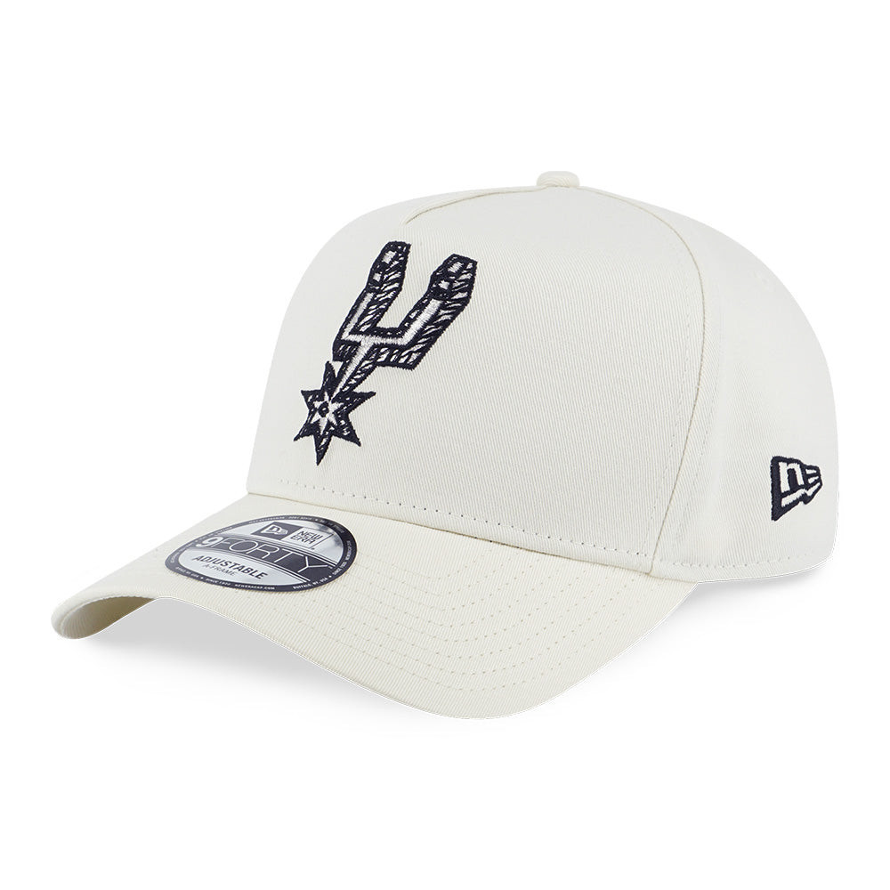 New Era San Antonio Spurs Doodles Chrome White 9FORTY A-Frame ...