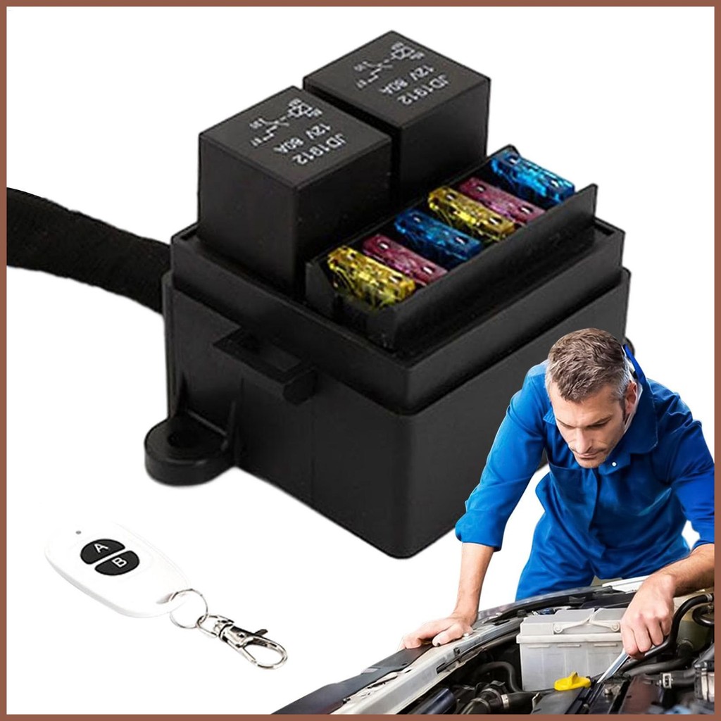 Fuse and Relay Box Pre-Wired Fuse Block Holder Automotive Electrical Supplies Relay Panel ...