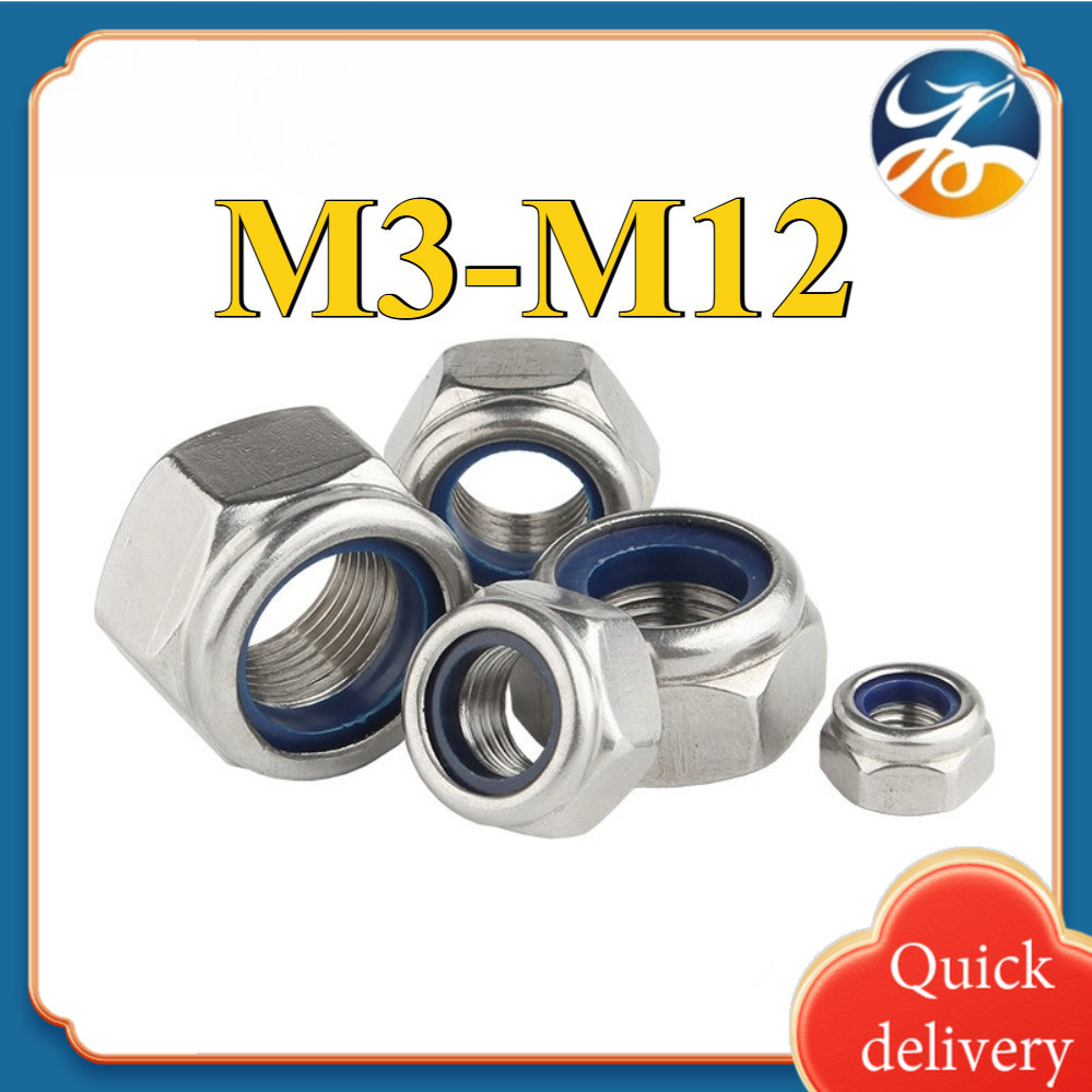 Benang terbalikHexagon Nylon Locknut/Stainless Steel 304 Rubber Nut , Skru Lock DIN985/For Screw ...