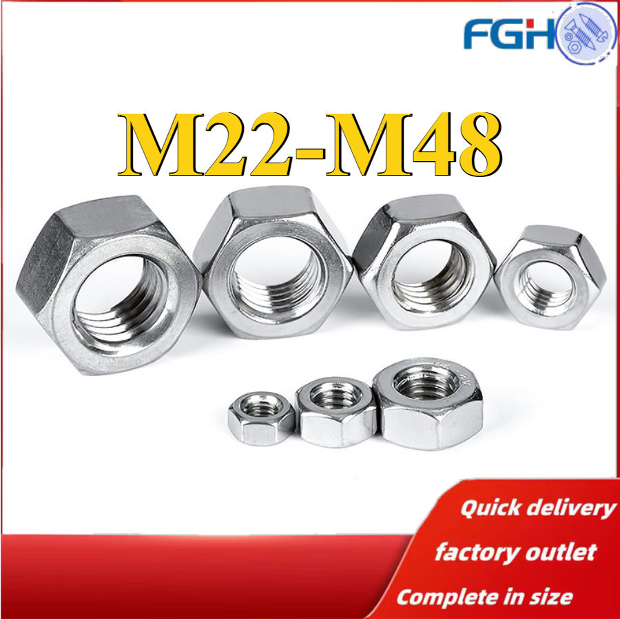 Hex Nut Stainless Steel 304/Hexagon Nut M22-M48 (FGH-RM-MY-w) | Shopee ...