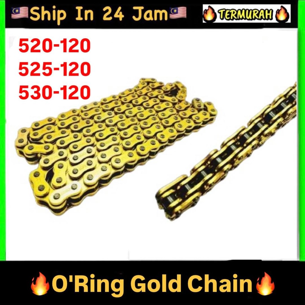 Oring Chain 520 525 530 KLO2 X 120 L CLIP ER6 V16 Rantai Emas O Ring ...