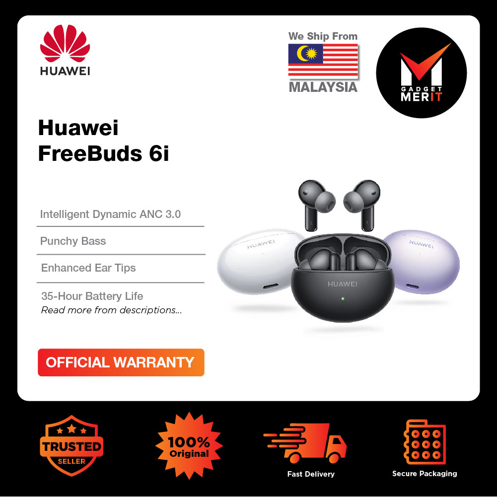 Huawei Freebuds 6i | Intelligent Dynamic ANC 3.0 | Punchy Bass | 35 ...