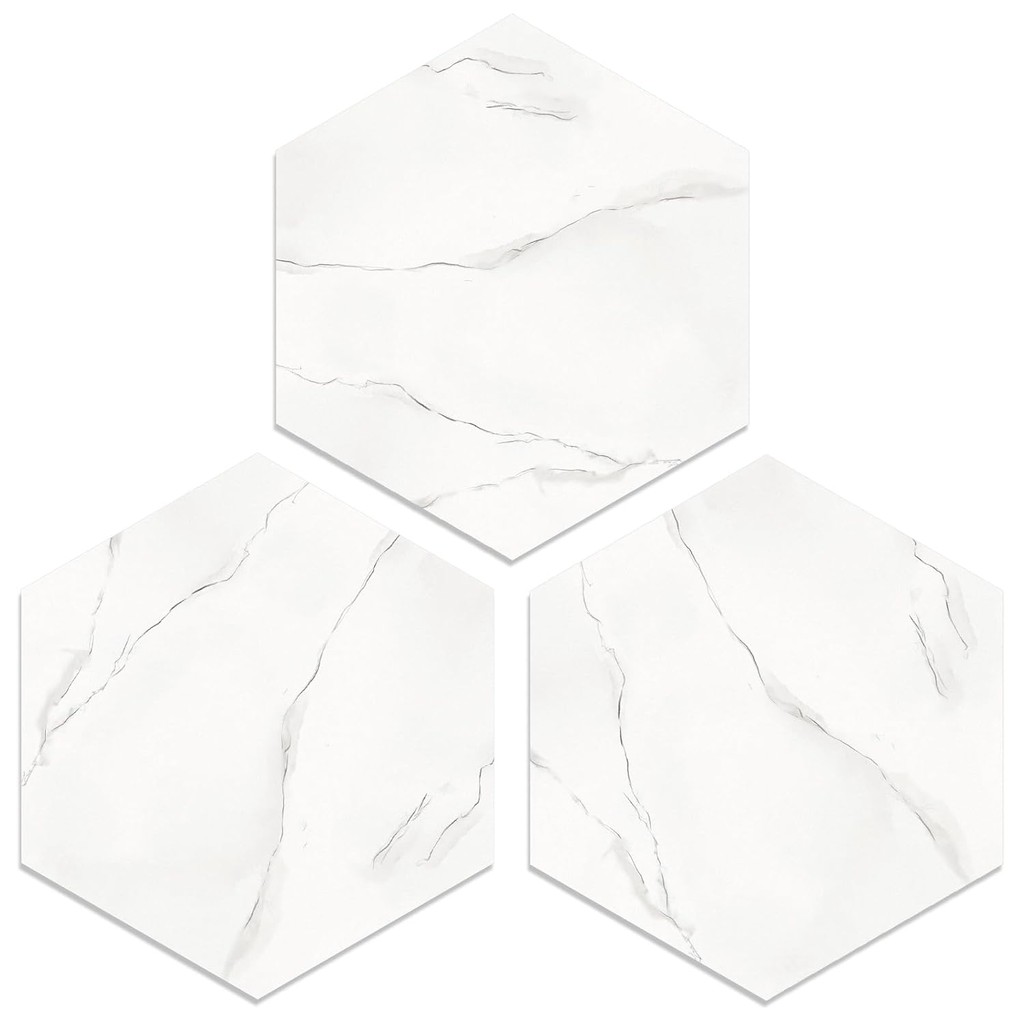 MORCART 20 Pcs Peel and Stick Floor Tile, 12.6 Sq Ft Vinyl Floor, White ...