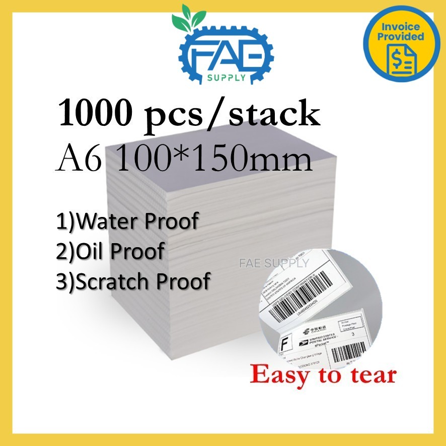 Thermal paper sticker AWB 100*150mm Stack 50pcs Pelekat kertas haba AWB ...