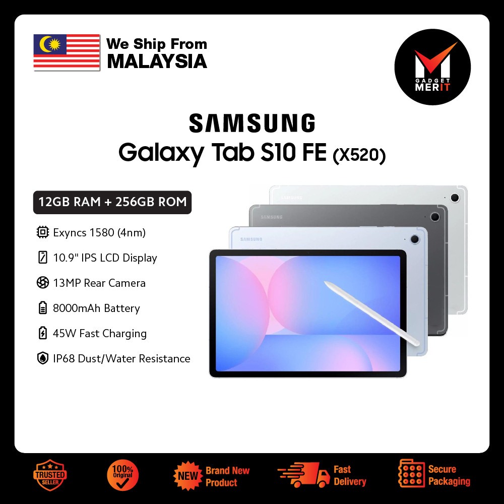 Samsung Galaxy Tab S10 FE WiFi Tablet | Exynos 1580 | 10.9" IPS LCD ...