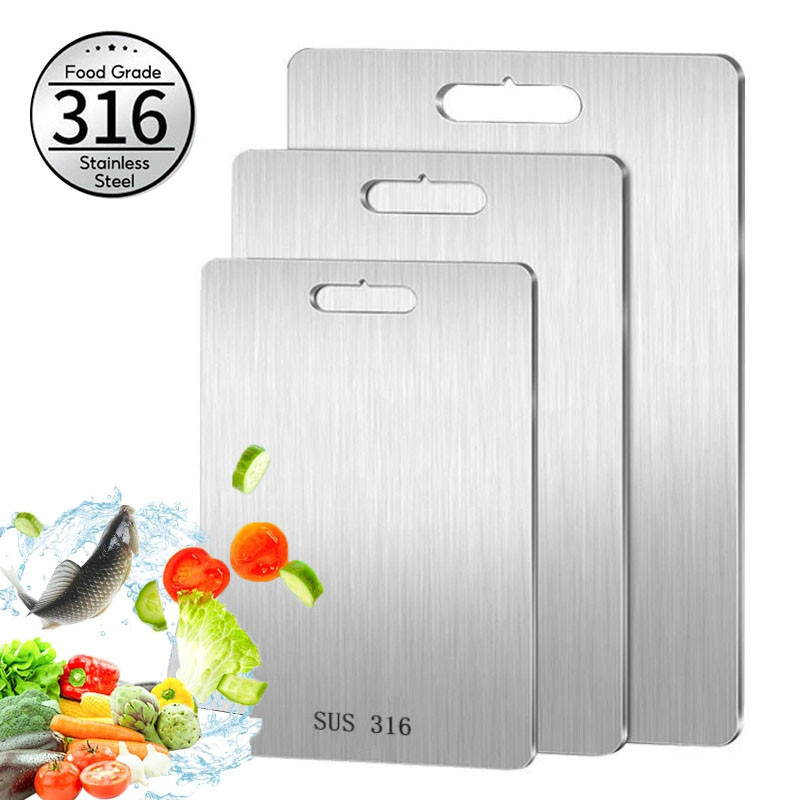 316 Stainless Steel Chopping Board Double-side Anti-mould Cutting Board ...