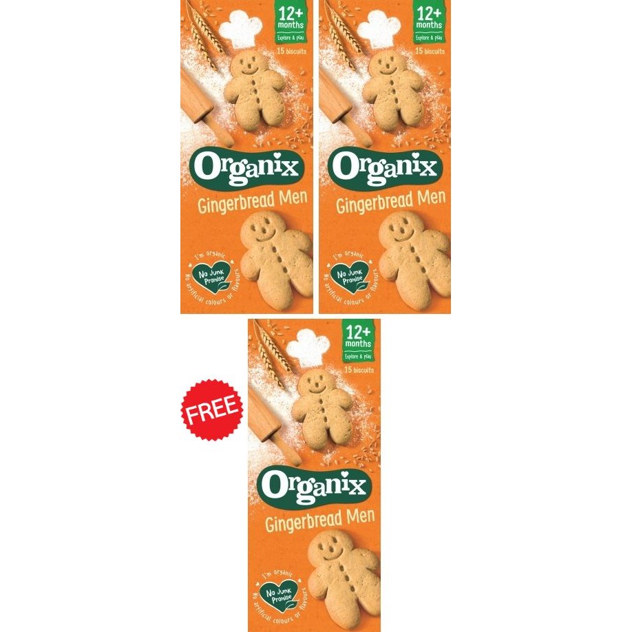 [BUY 2 FREE 1] Organix Goodies Gingerbread Men Biscuits 135g (12M ...
