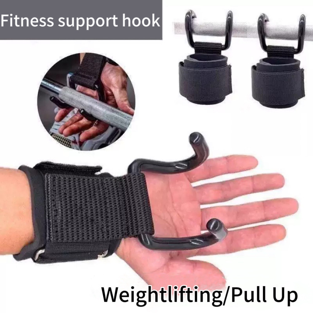 Unisex Gym Weight Lifting Hand Bar Wrist Straps Strength Grip Training ...