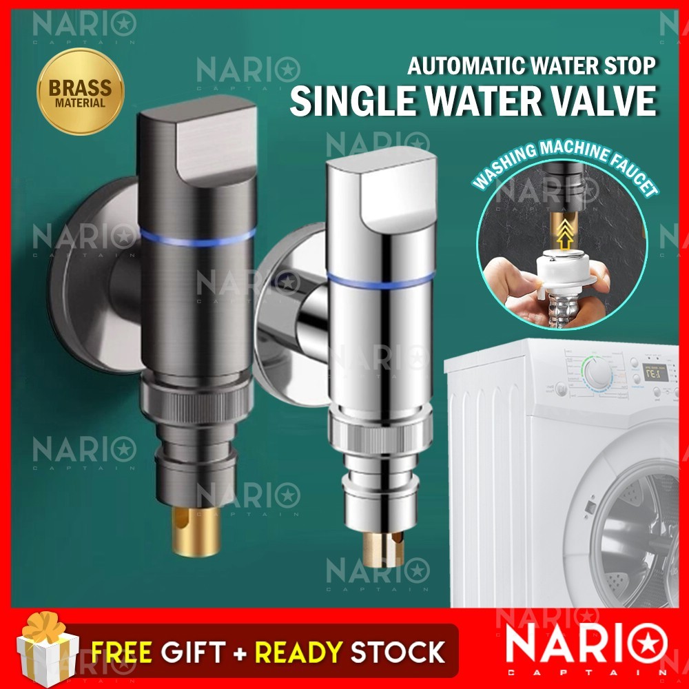 NARIO Anti-rust Full Brass Washing Machine Faucet Tap Adapter Space ...