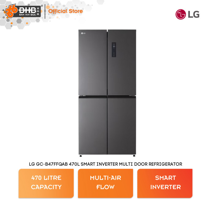 LG 4 Door Fridge GC-B47FFQAB Multi Air Flow Smart Inverter GCB47FFQAB ...